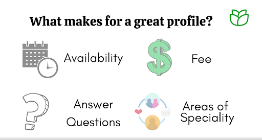 What makes a great profile? – Choosing Therapy